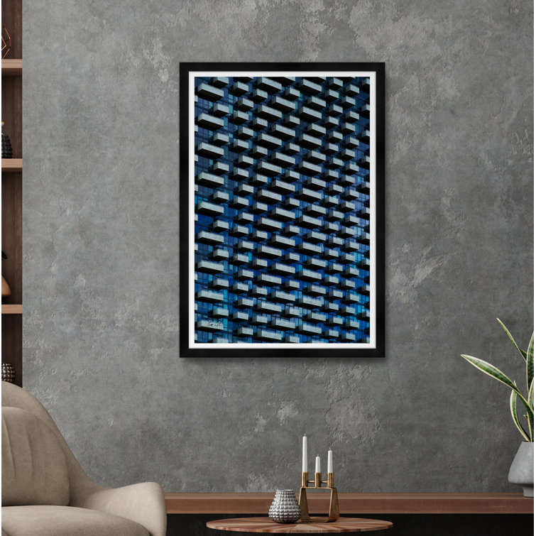 Tim Klein Terraced Terraced Building Scape In Blue Framed On Paper by Tim Klein Print - Wayfair ...